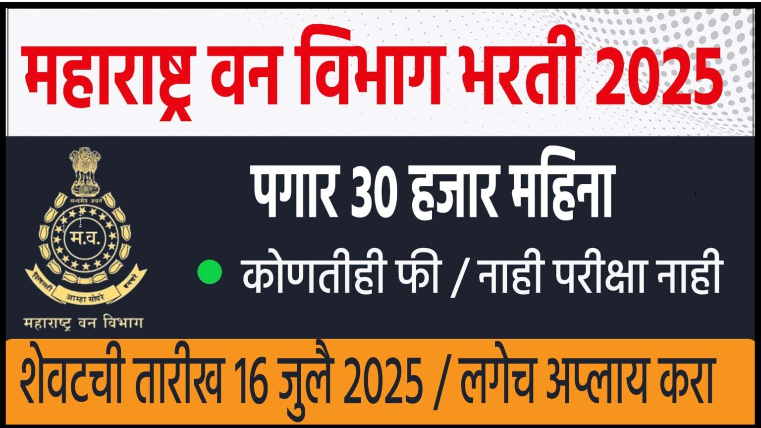 सरकारी नोकरी van vibhag bharti 2025 government job
